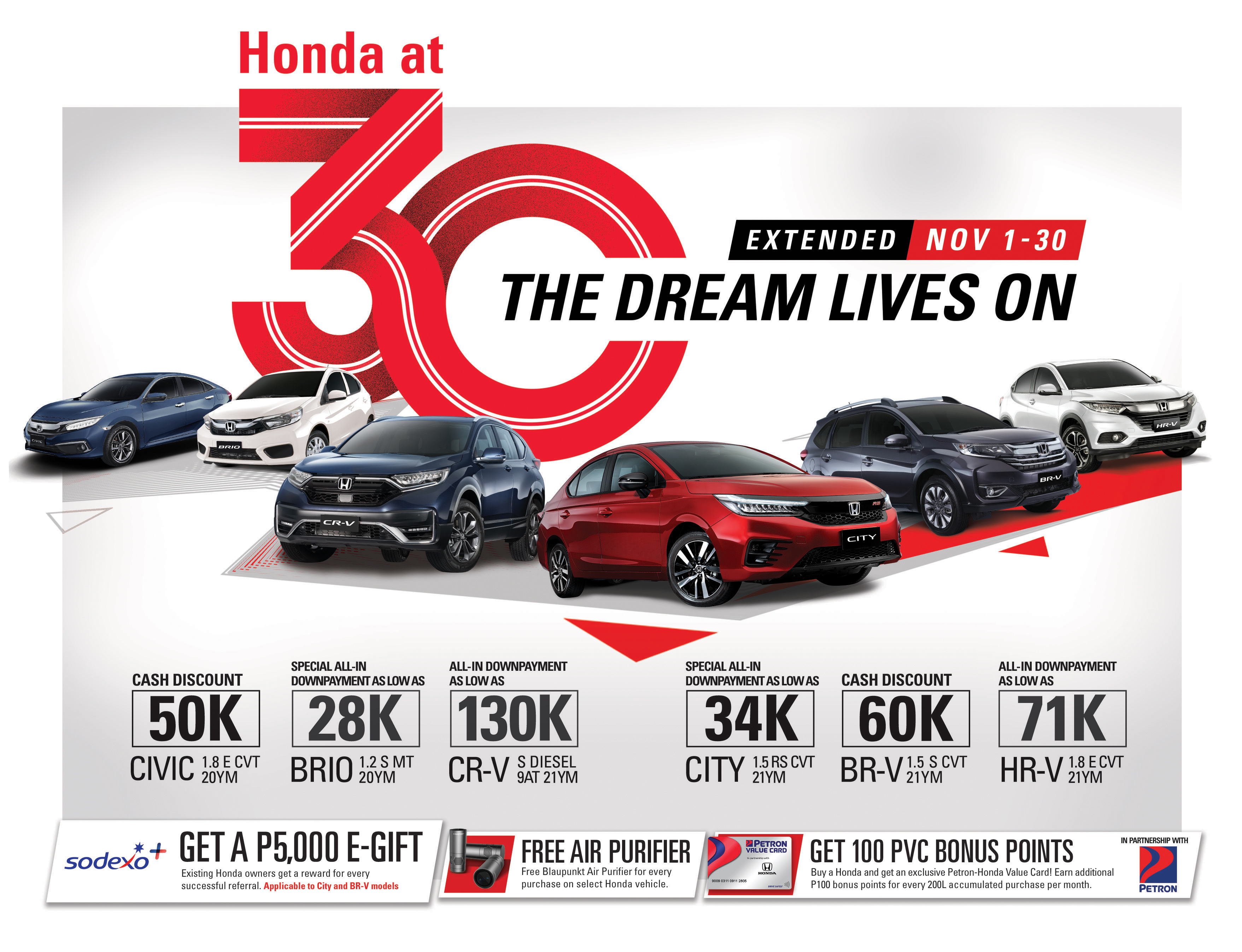 Honda continues its 30th anniversary celebration with exciting deals ...