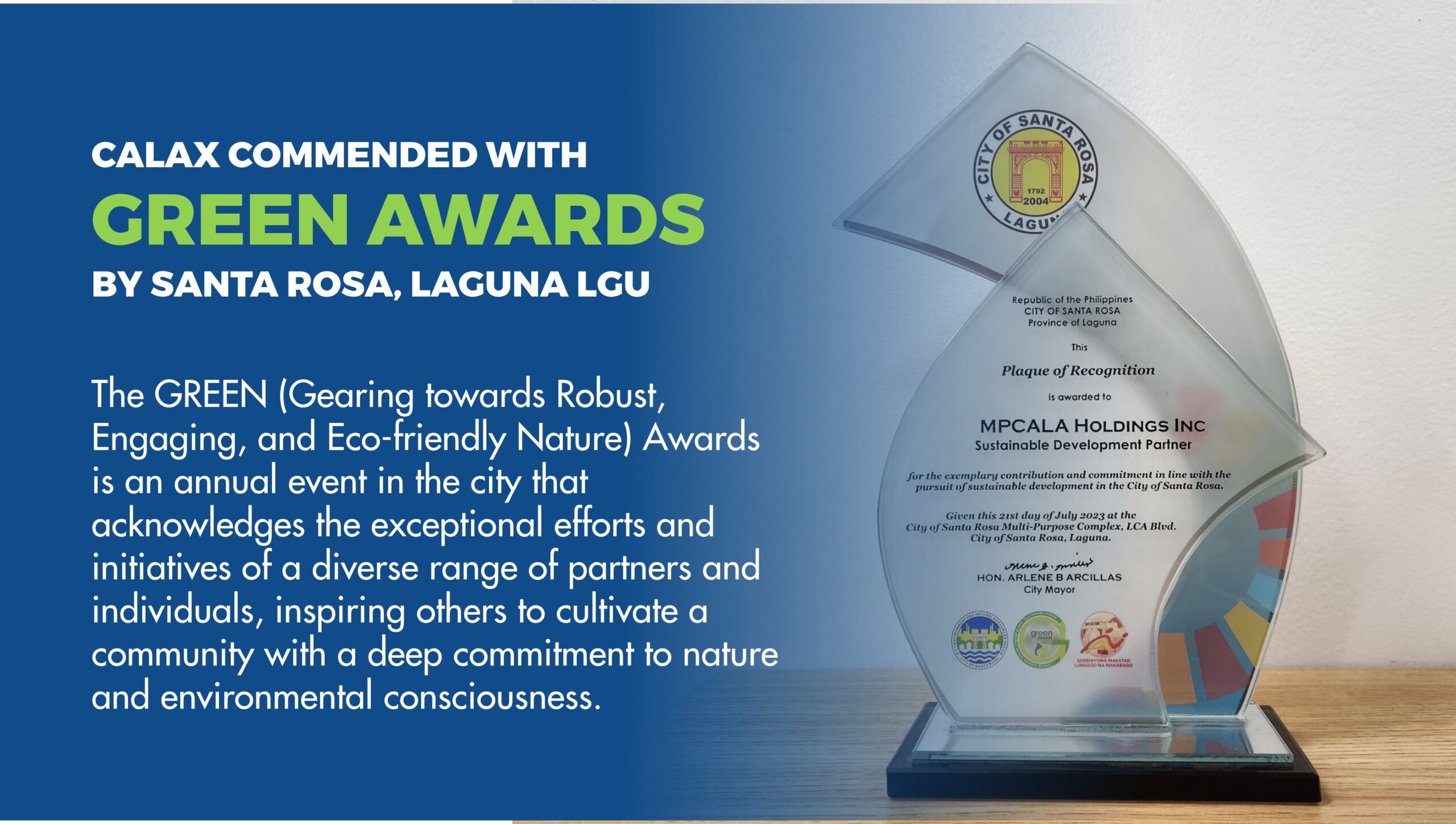 CALAX Acknowledged with GREEN Awards by Santa Rosa Local Government ...